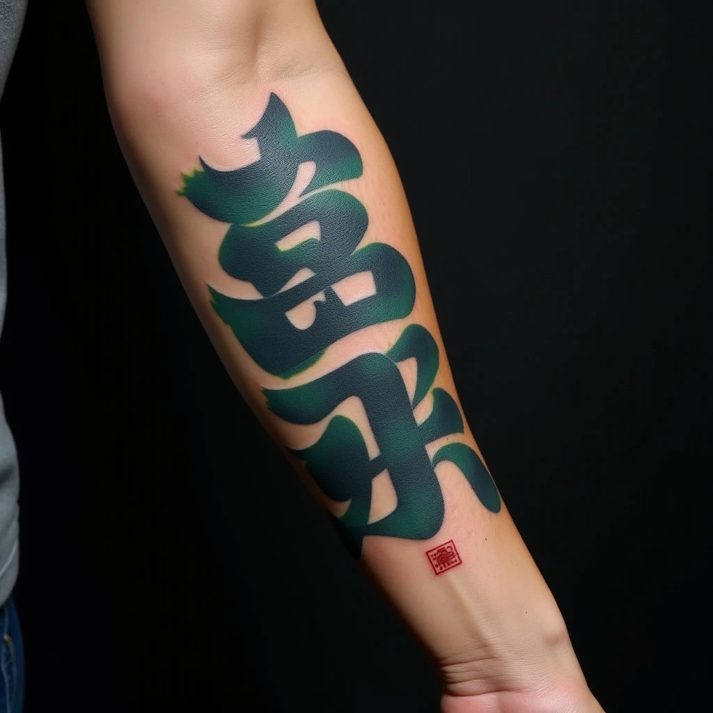 Abstract Japanese Kanji Tattoo Ideas for Forearms - TattoosTours