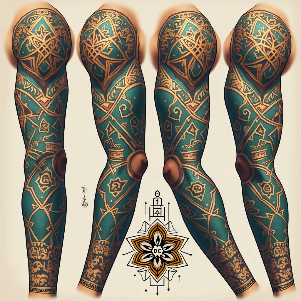 Color Sleeve Tattoo Ideas: A Geometric & Spiritual Exploration ...