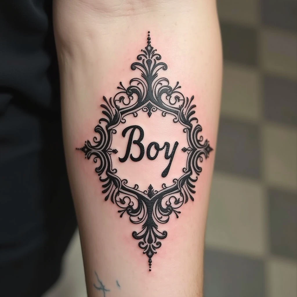 Kids Name Tattoo Ideas for Boys: Elegant & Ornamental Designs ...