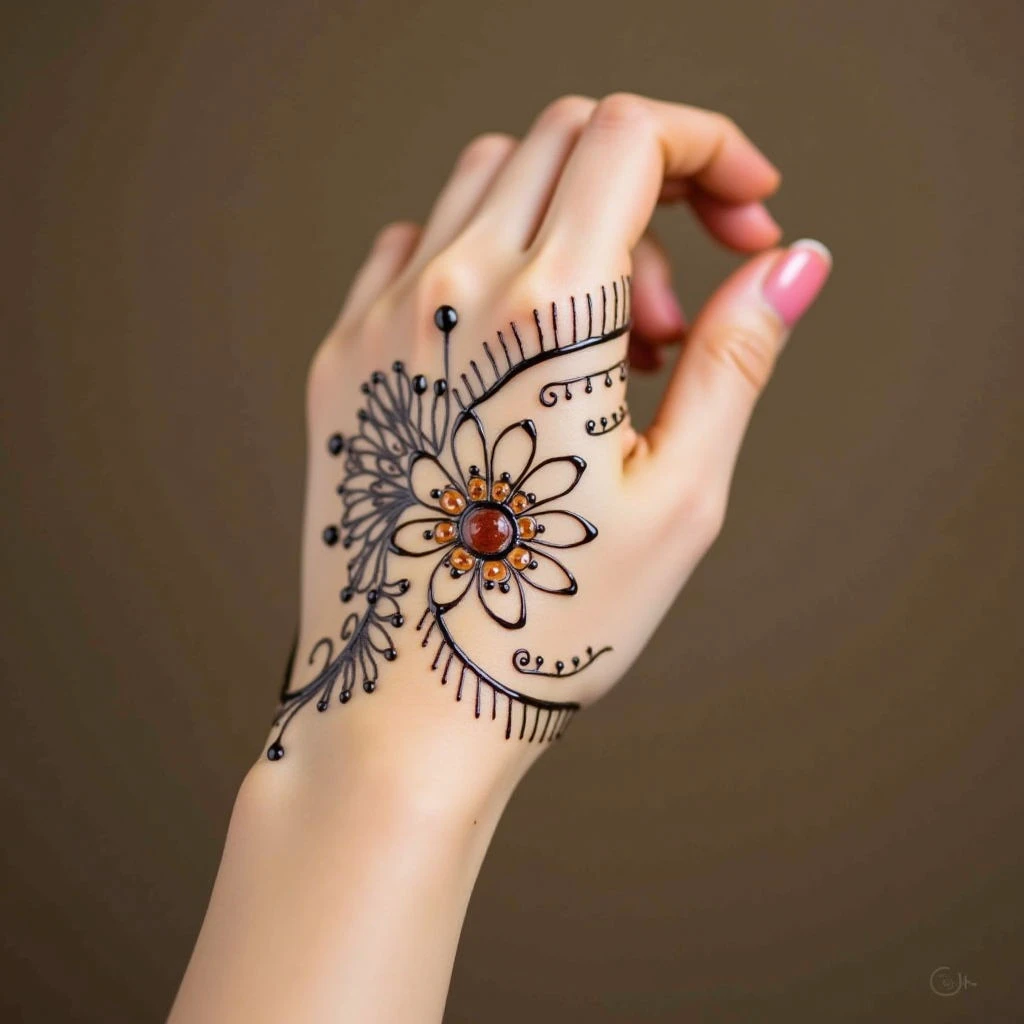 Simple & Easy Mehndi Designs for Your Back Hand - TattoosTours