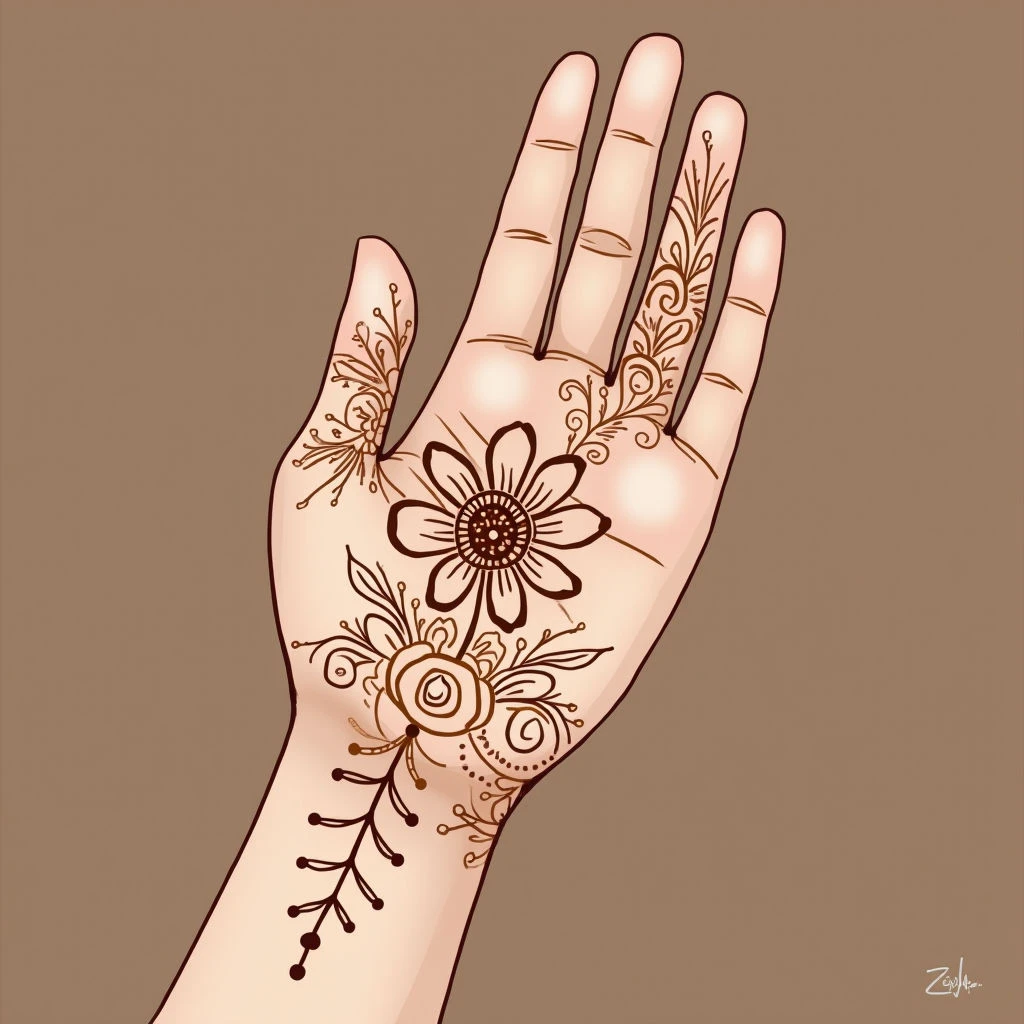 Simple Mehndi Designs for Beginners: Palm Perfection - TattoosTours